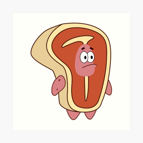 "Patrick Star in Steak Costume " Art Print by Rohufn75017 | Redbubble