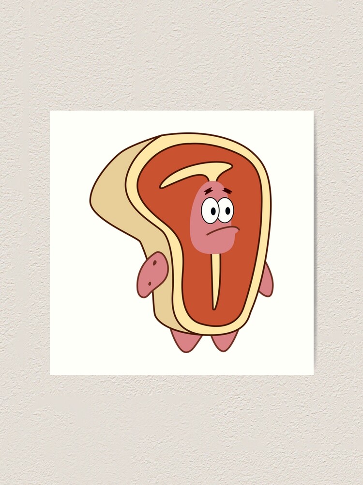 "Patrick Star in Steak Costume " Art Print by Rohufn75017 | Redbubble