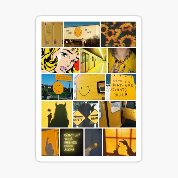 "Yellow Aesthetic Collage " Sticker for Sale by Chriss- | Redbubble