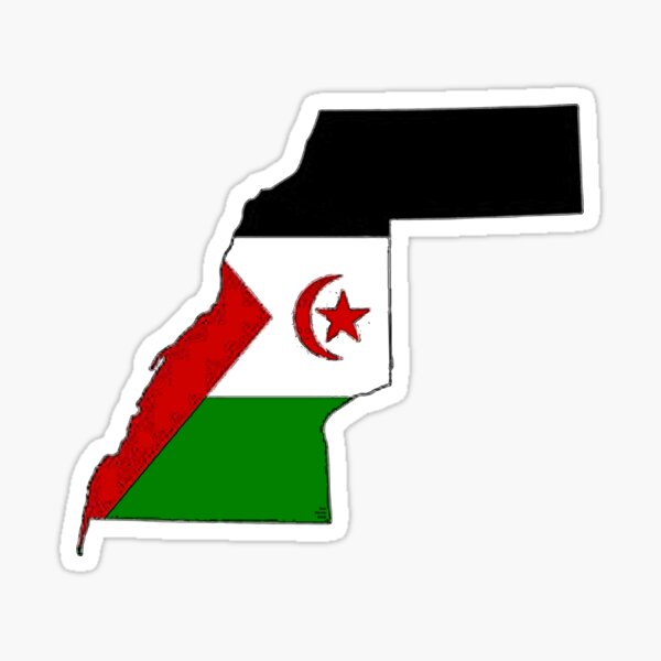"Western Sahara Map With Saharan Flag" Sticker by Havocgirl | Redbubble