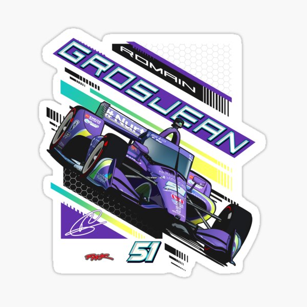 "IndyCar - #51 Grosjean" Sticker for Sale by Armands17 | Redbubble