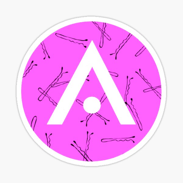 "Pink Bobby Pin Aveda Logo" Sticker by Dalaura | Redbubble
