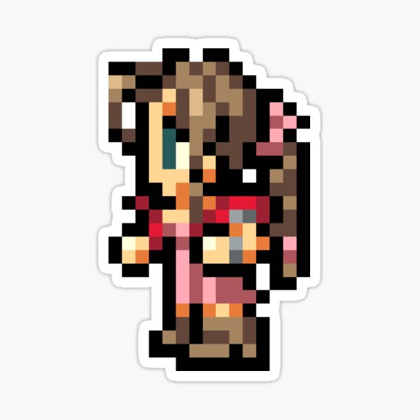 "Final Fantasy VII - Aerith Sprite" Sticker by SpriteZone | Redbubble