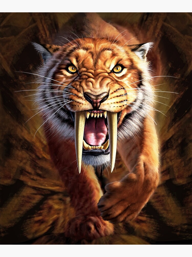 "Sabertooth!" Poster for Sale by jerrylofaro | Redbubble