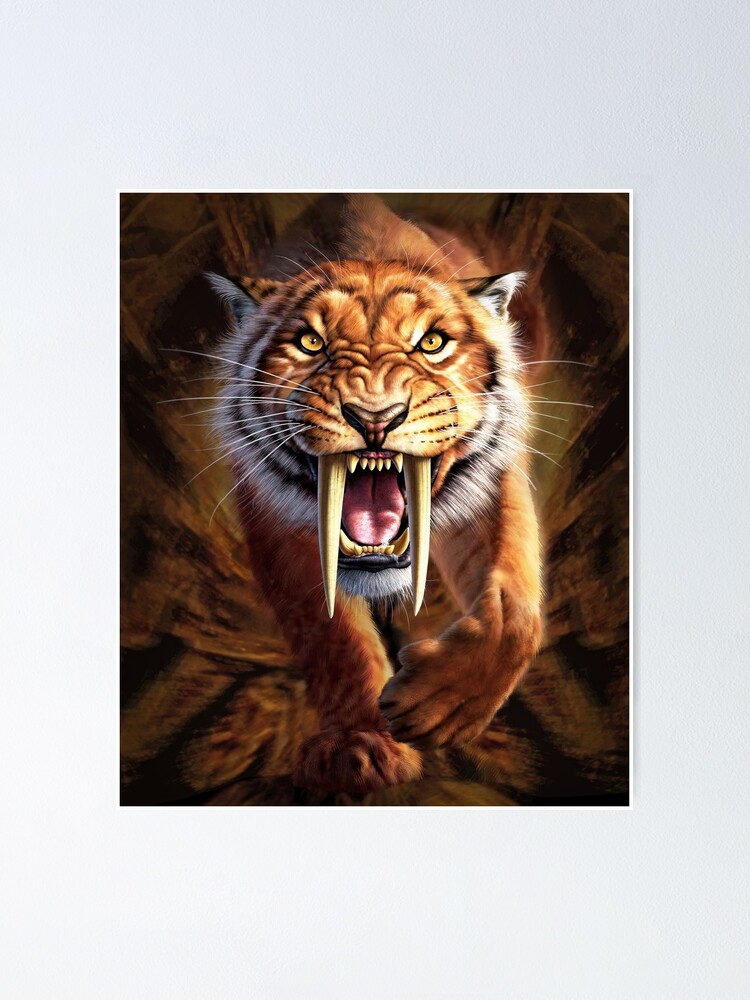 "Sabertooth!" Poster for Sale by jerrylofaro | Redbubble