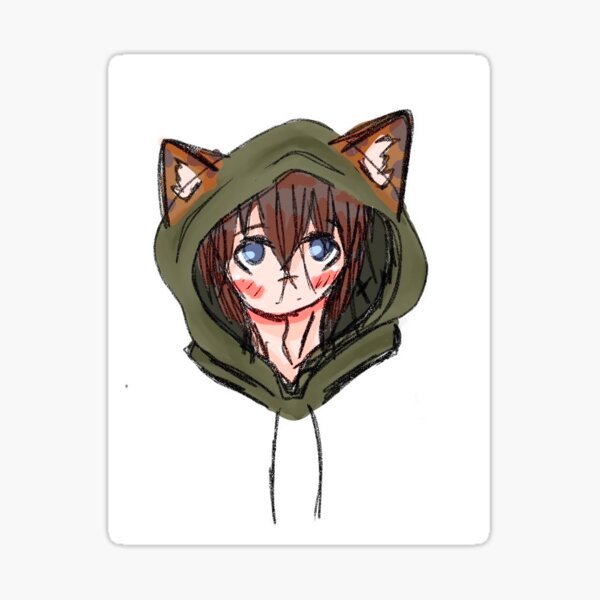 "Cat boy " Sticker by NebulasArt | Redbubble