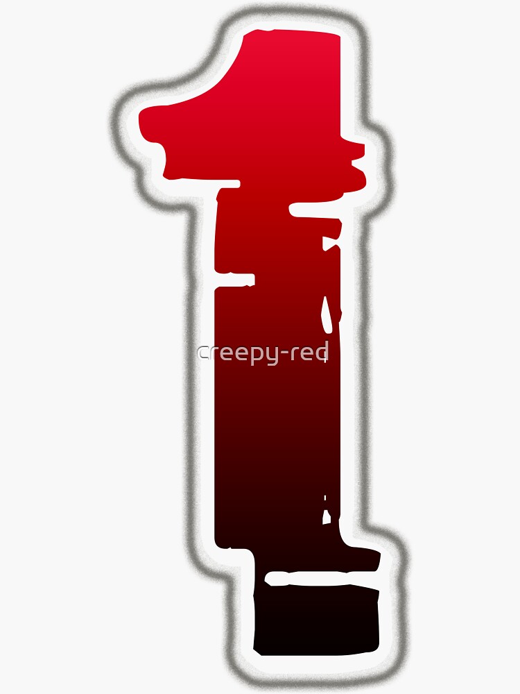 "Creepy Red Number 1" Sticker for Sale by creepy-red | Redbubble