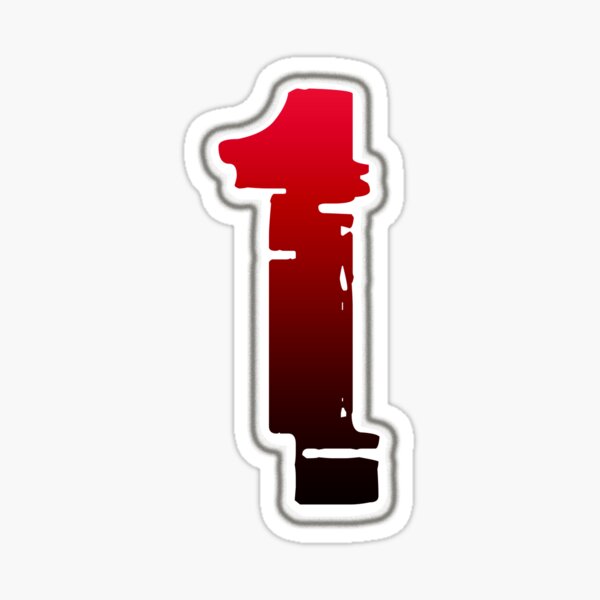 "Creepy Red Number 1" Sticker for Sale by creepy-red | Redbubble