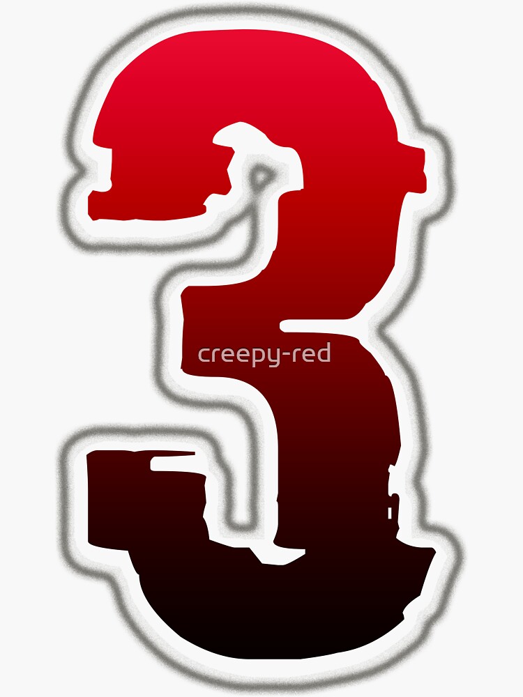 "Creepy Red Number 3" Sticker for Sale by creepy-red | Redbubble