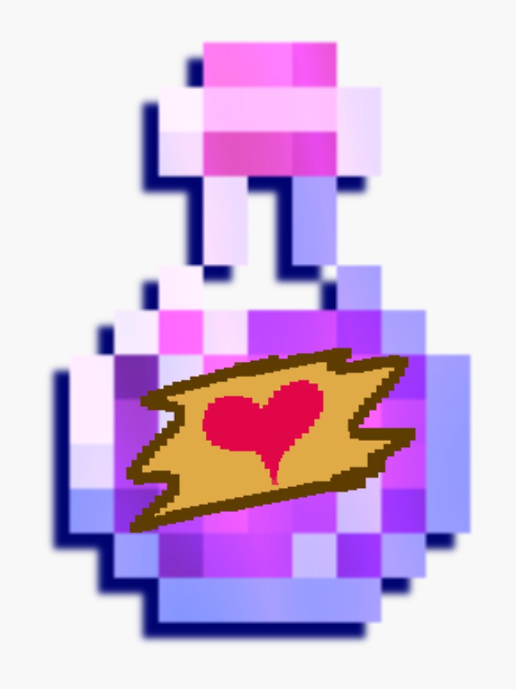 "Minecraft Love Potion" Sticker for Sale by leroyalmess | Redbubble
