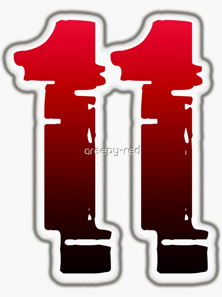 Pegatina «Número rojo espeluznante 11» de creepy-red | Redbubble