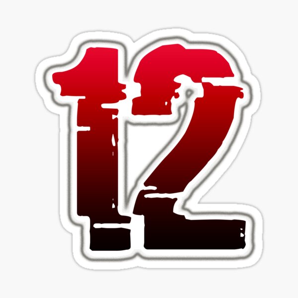 "Creepy Red Number 12" Sticker for Sale by creepy-red | Redbubble
