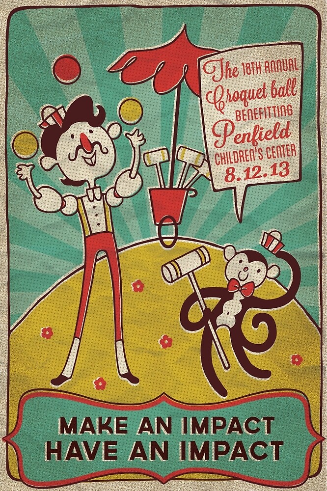 "Vintage Penfield Croquet Ball Poster" by Carolina Pineda | Redbubble