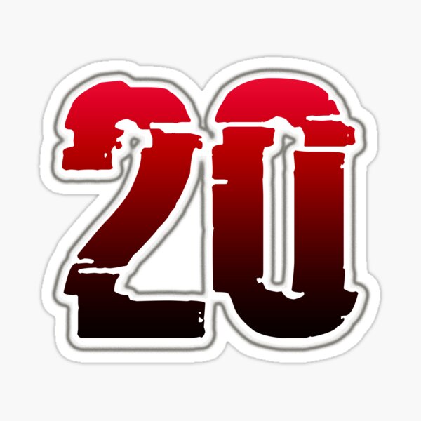 "Creepy Red Number 20" Sticker by creepy-red | Redbubble