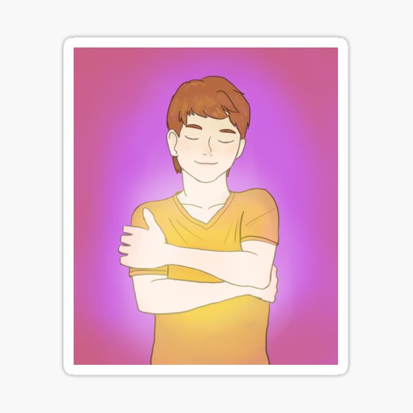 "Love Yourself, Hug Yourself" Sticker for Sale by DearDiarCartoon ...