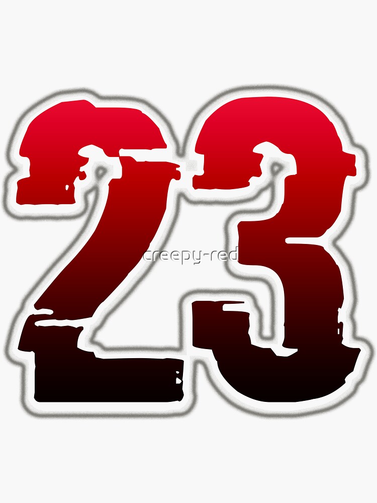 "Creepy Red Number 23" Sticker for Sale by creepy-red | Redbubble