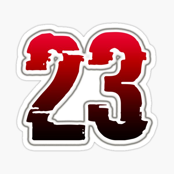 "Creepy Red Number 23" Sticker for Sale by creepy-red | Redbubble