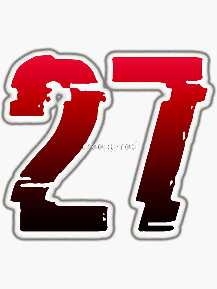 "Creepy Red Number 27" Sticker for Sale by creepy-red | Redbubble