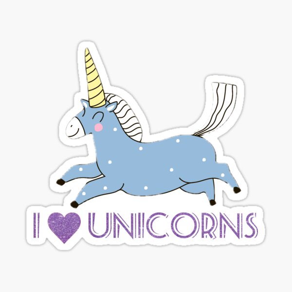 "Cute and happy blue unicorn" Sticker for Sale by Divaan | Redbubble