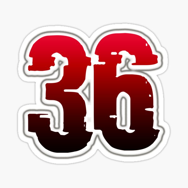 "Creepy Red Number 36" Sticker for Sale by creepy-red | Redbubble