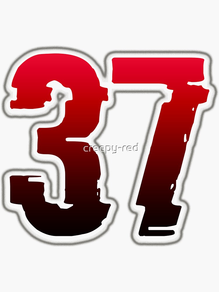"Creepy Red Number 37" Sticker for Sale by creepy-red | Redbubble