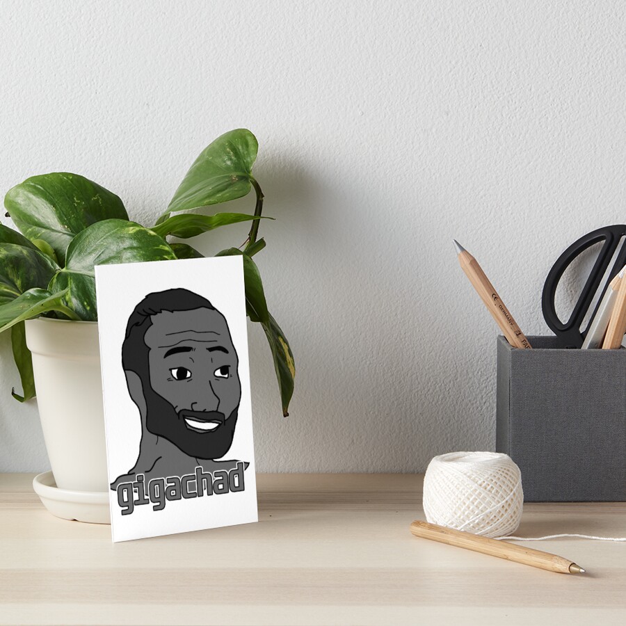 "wojak giga chad " Art Board Print by katsukijoestar | Redbubble