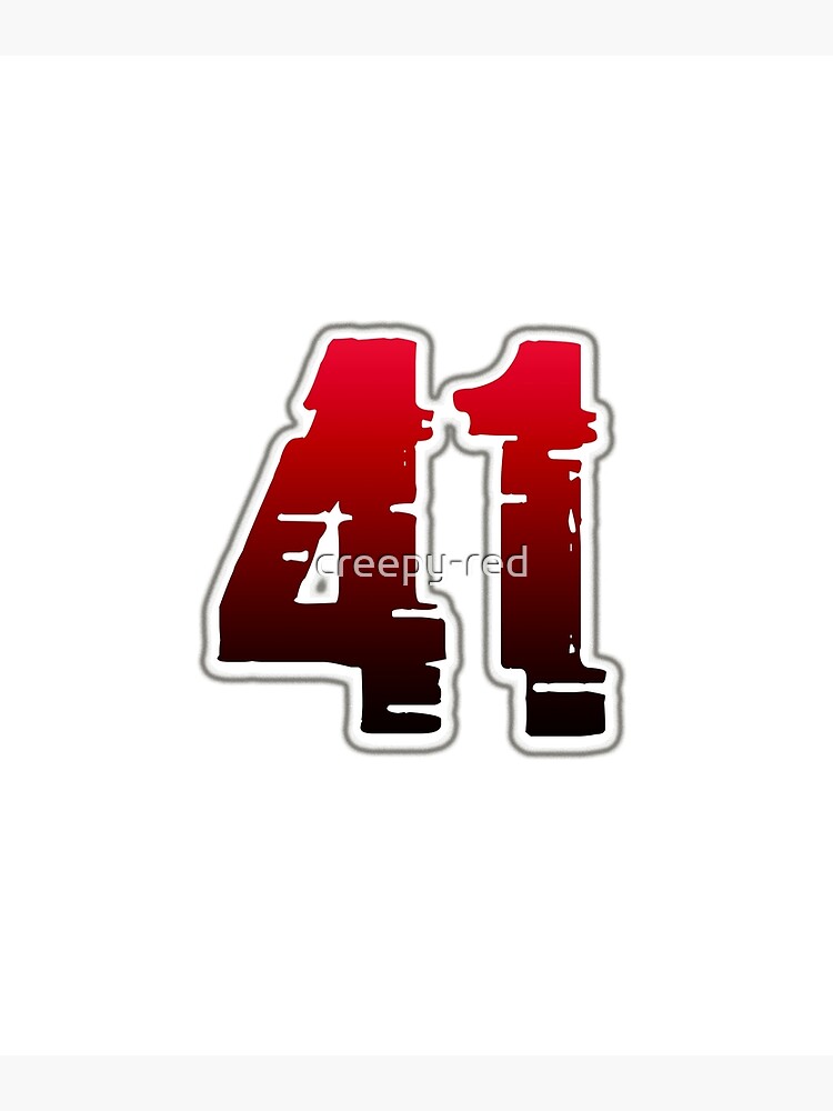 "Creepy Red Number 41" Poster for Sale by creepy-red | Redbubble