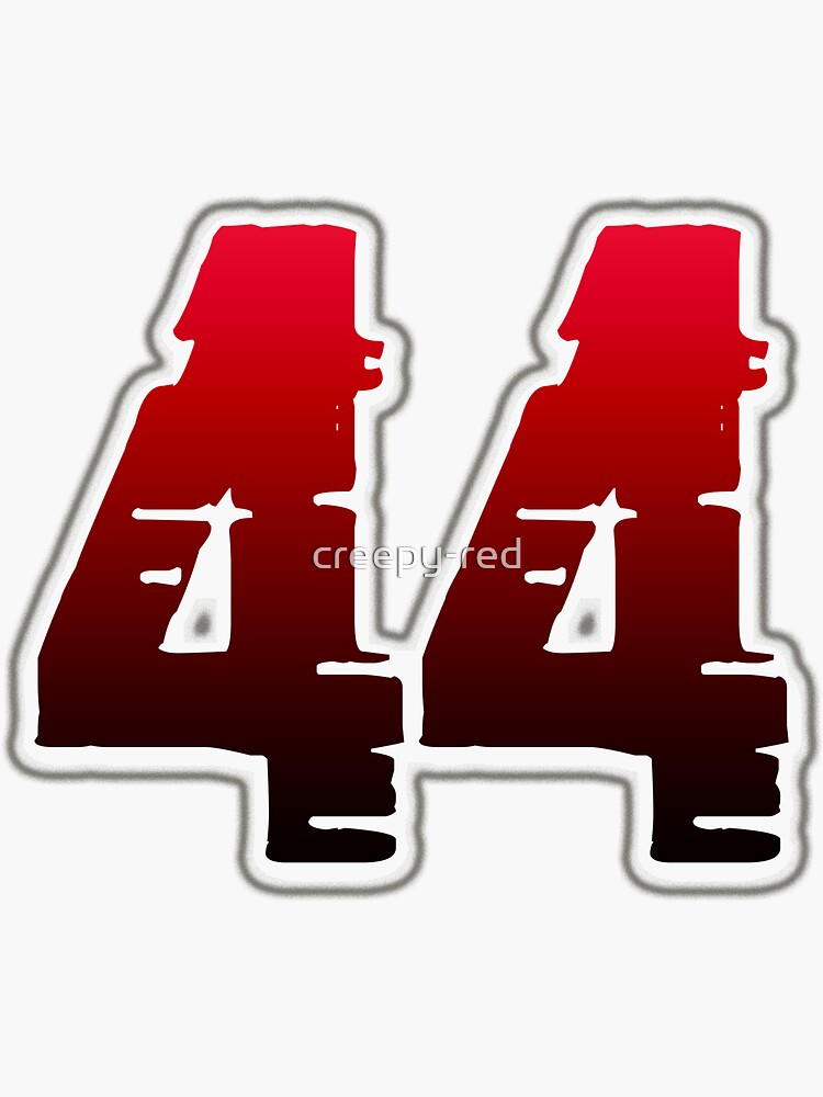 "Creepy Red Number 44" Sticker for Sale by creepy-red | Redbubble
