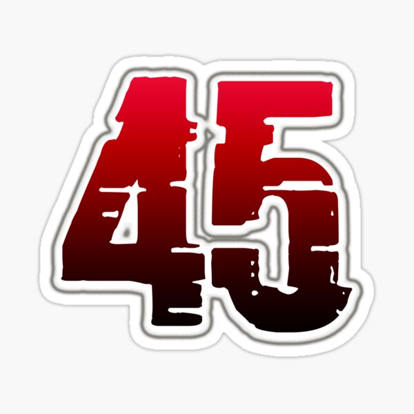 "Creepy Red Number 45" Sticker for Sale by creepy-red | Redbubble