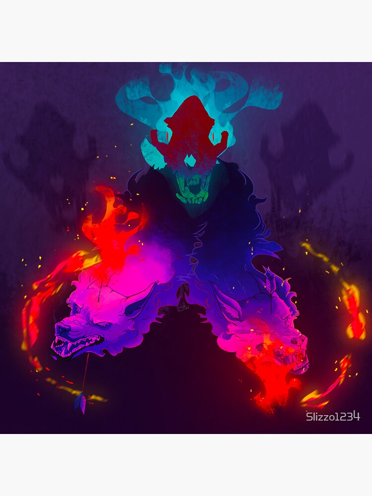 Pegatina «Pyro el trío de perros del infierno» de Slizzo1234 | Redbubble