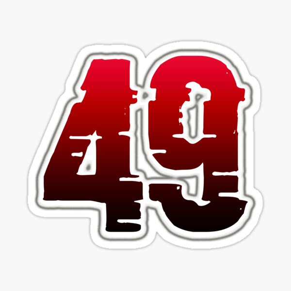 "Creepy Red Number 49" Sticker for Sale by creepy-red | Redbubble