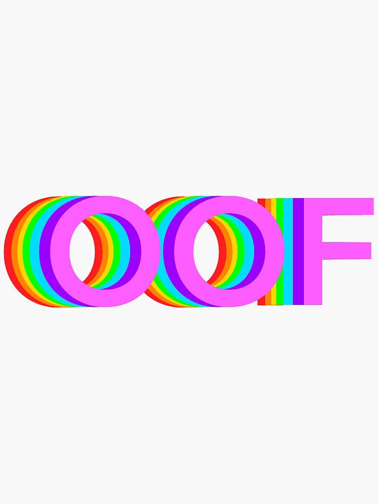 "Rainbow OOF! Sticker" Sticker for Sale by SunnyStickers9 | Redbubble