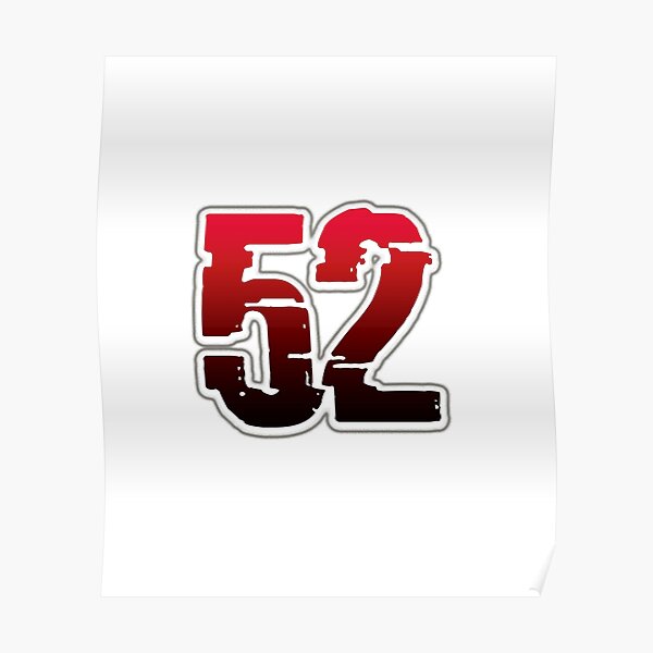 "Creepy Red Number 52" Poster for Sale by creepy-red | Redbubble