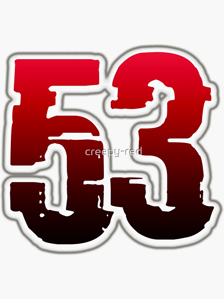 "Creepy Red Number 53" Sticker for Sale by creepy-red | Redbubble
