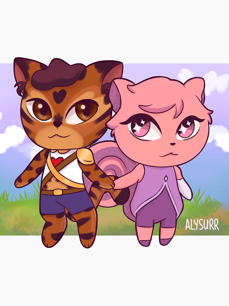 "Glimbow She Ra as Cat Bow and Glimmer Squirrel from ACNH" Sticker by ...