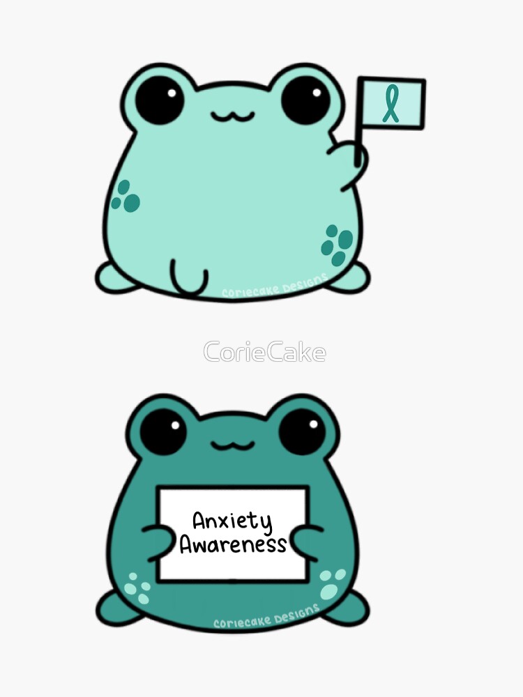"Anxiety Awareness Frogs" Sticker for Sale by CorieCake | Redbubble