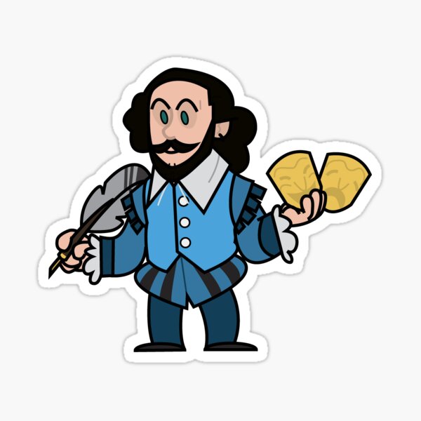 "William Shakespeare" Sticker for Sale by Joe-raffe | Redbubble
