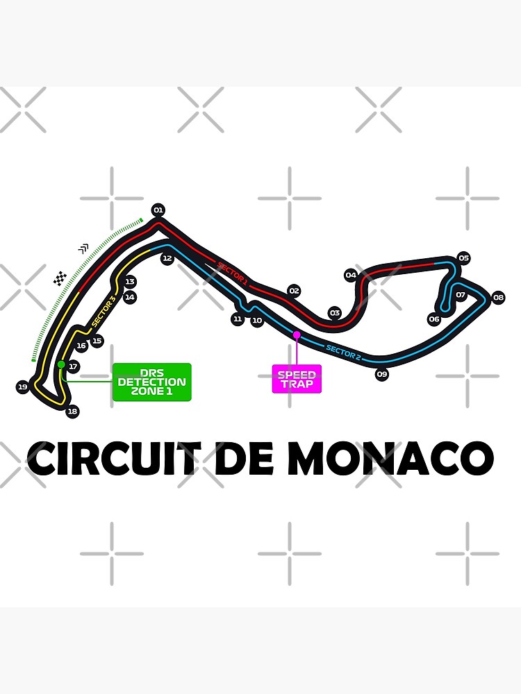 "Circuit De Monaco Track Layout" Poster for Sale by Harley-Jay | Redbubble