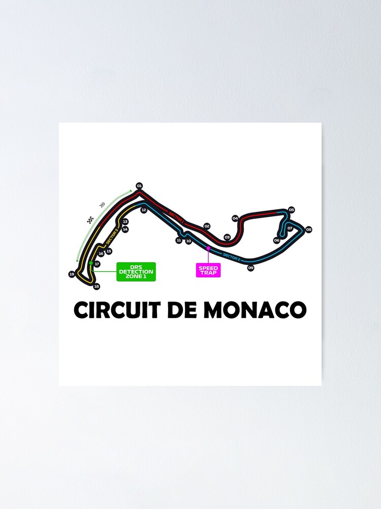 "Circuit De Monaco Track Layout" Poster for Sale by Harley-Jay | Redbubble