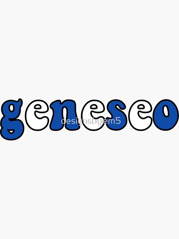 "Geneseo Blue and White Black Outline" Sticker by designsbyem5 | Redbubble