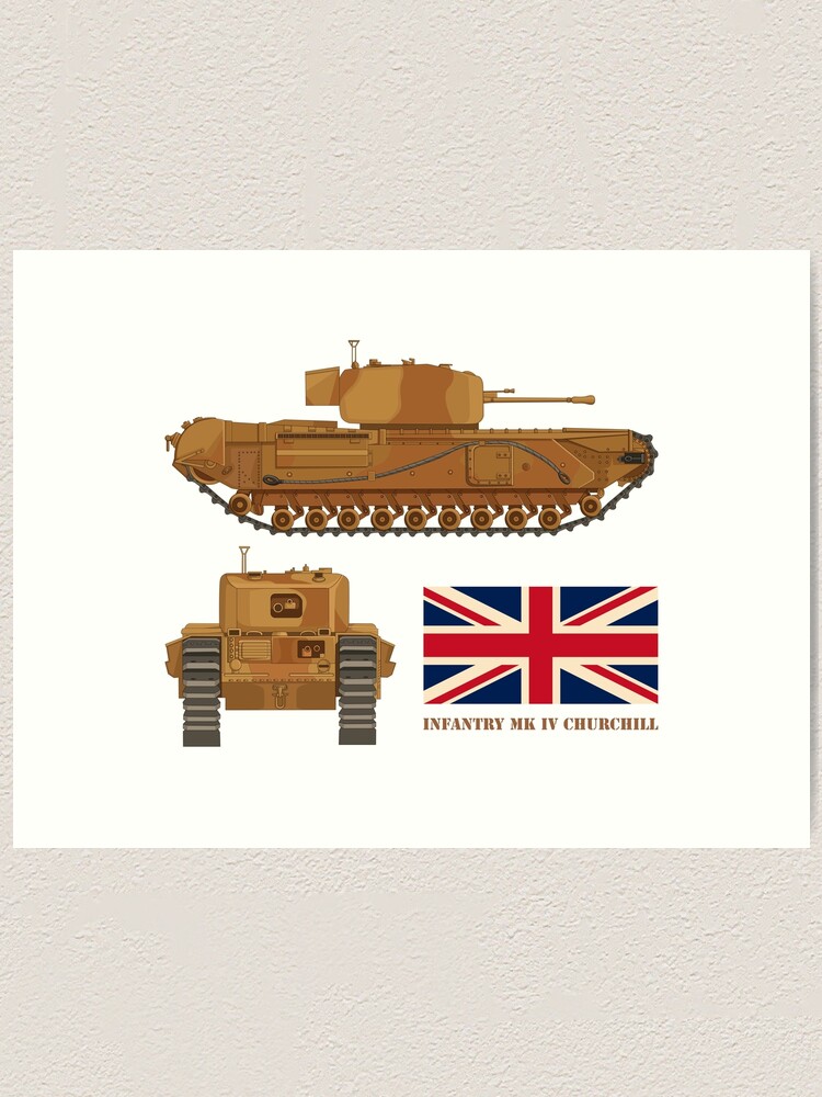 "Churchill Infantry Tank Mark IV WW2 British Tanks Flag Gifts" Art ...