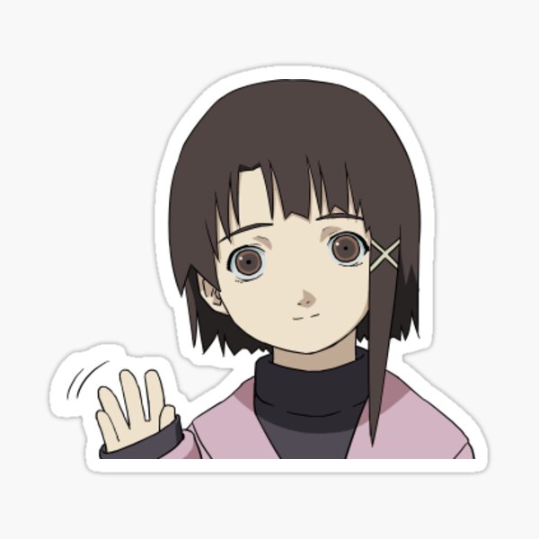 "Lain waving" Sticker for Sale by Lil Stank | Redbubble