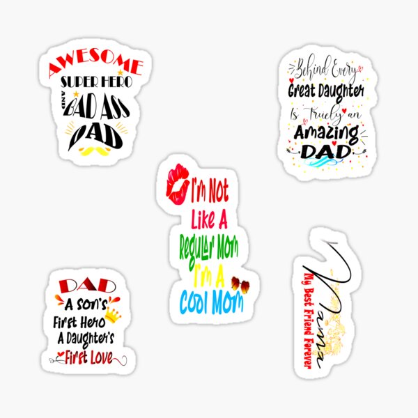 "Mom and Dad Sticker Pack" Sticker for Sale by dl0521 | Redbubble