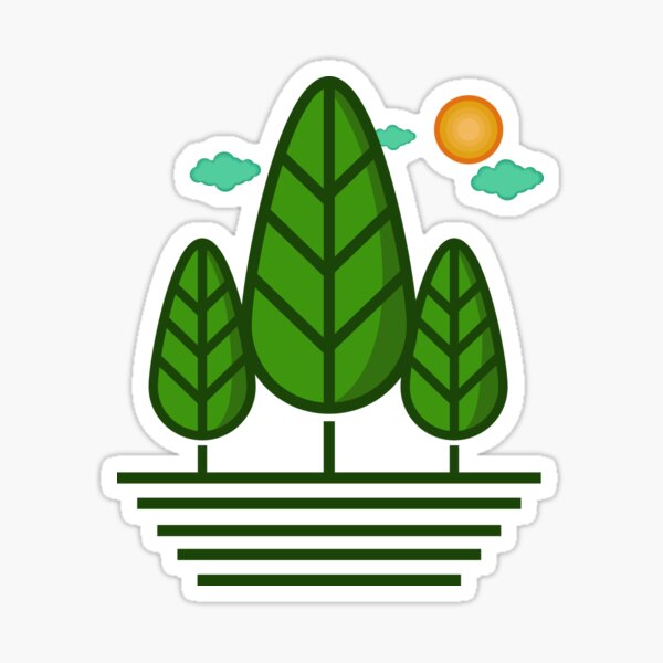 "Pine Tree Green Forest " Sticker by Dharmendira | Redbubble
