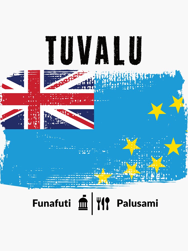 "Tuvalu flag, flags of the world - travel map" Sticker by ...