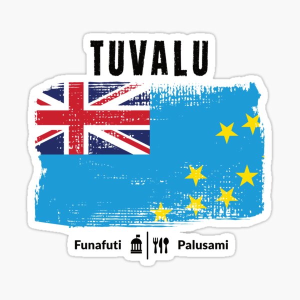 "Tuvalu flag, flags of the world - travel map" Sticker by ...