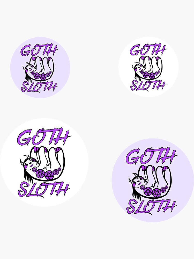 "Goth Sloth gothy sloth with pentagrams" Sticker for Sale by toastygoat ...