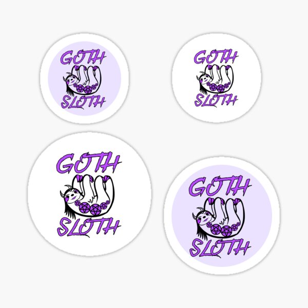 "Goth Sloth gothy sloth with pentagrams" Sticker for Sale by toastygoat | Redbubble