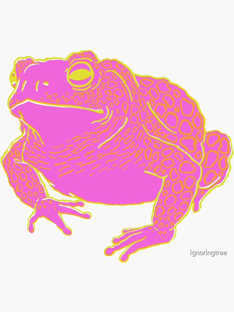 "Pink Toad " Sticker for Sale by Ignoringtree | Redbubble
