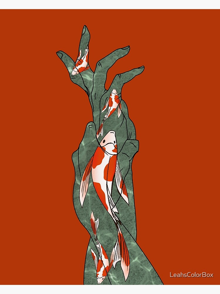 Póster «Extendiendo el arte de las manos con peces Koi» de ...